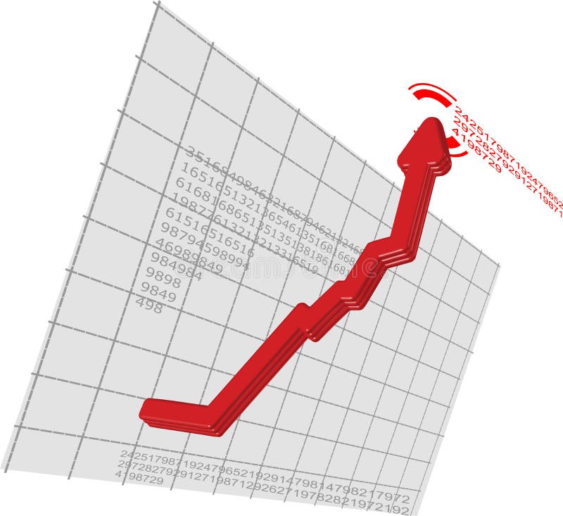 Business Graph with Going Up Red Arrow Stock Illustration ...