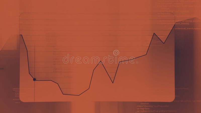 Red Graph of Danger. Motion. Red Chart with Moving Dot on Graph ...