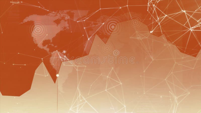 Red Graph of Danger. Motion. Red Chart with Moving Dot on Graph ...