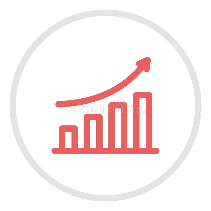 Red graph, icon stock vector. Illustration of abstract - 260376828