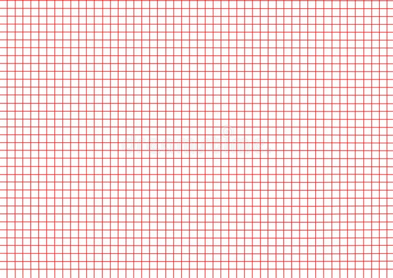 Empty Red Graph Paper on White Background with Square Grid Pattern for ...