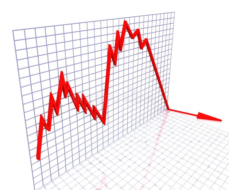 Red Graph Shows Sales or Profit Stock Illustration - Illustration of ...