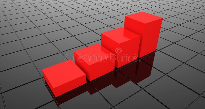 Red diagram up stock vector. Illustration of reflection - 12776056