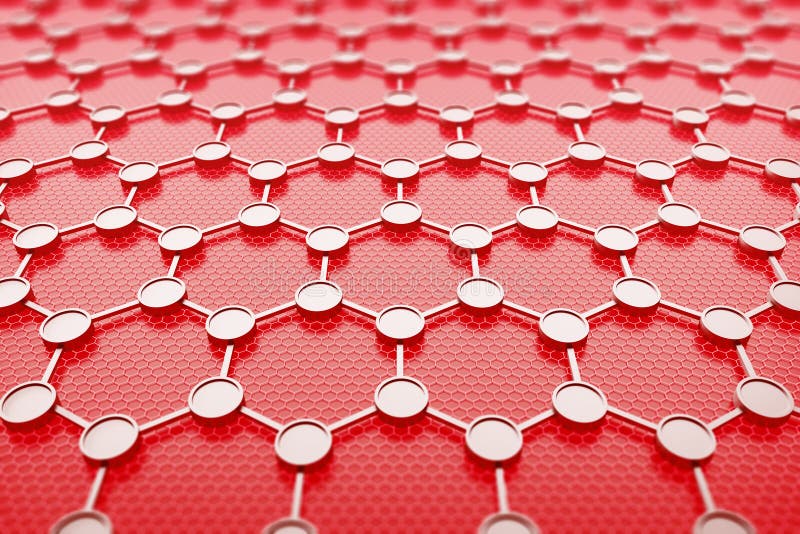 Red graphene crystal grid stock illustration. Illustration of ...