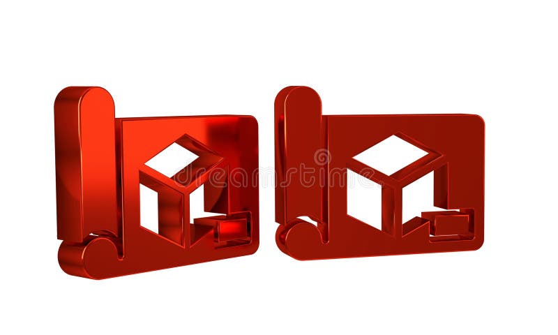 Red Graphing Paper for Engineering Icon Isolated on Transparent ...