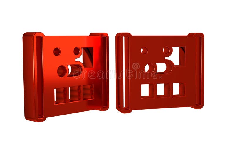 Red Graphing Paper for Engineering Icon Isolated on Transparent ...