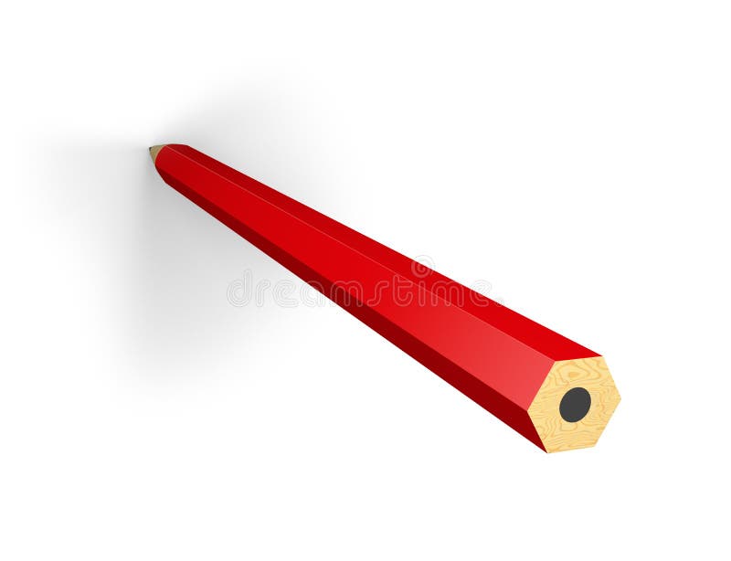 Ordinary Graphite Pencil with Eraser Pointing Down Isolated Against ...