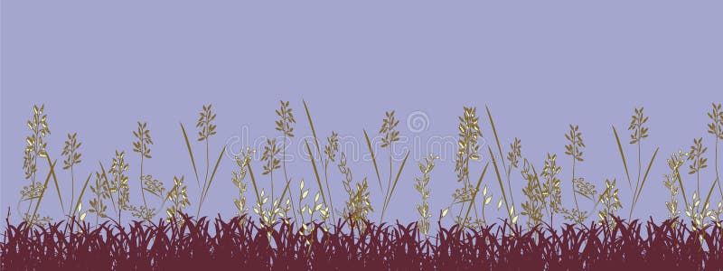 Red Grass Isolated on Blue Sky Background. Eps10 Stock Illustration ...