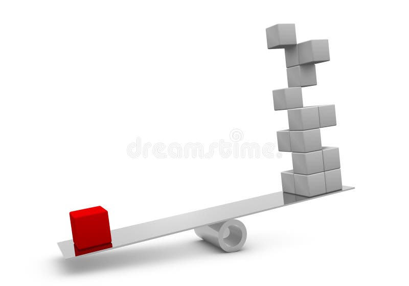 Red and Gray Blocks on a Balance. Stock Illustration - Illustration of ...