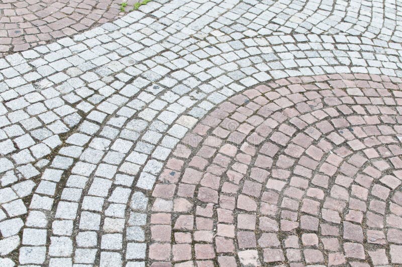 Red and Gray Cobblestone Pattern in the Street Gro Stock Image - Image ...