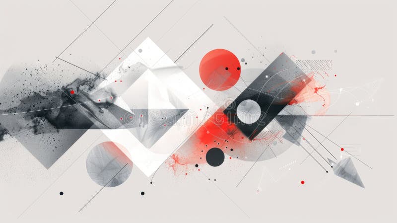 Red and Gray Geometric Shapes with a Gradient Background. AIG51A Stock ...