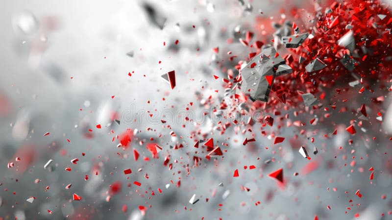 Red and Gray Particles Scatter in All Directions AIG535 Stock Photo ...