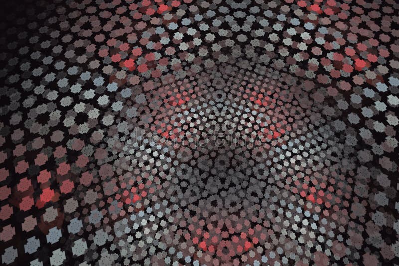 Red Gray Pattern of Curved Shapes on a Black Background. Stock ...