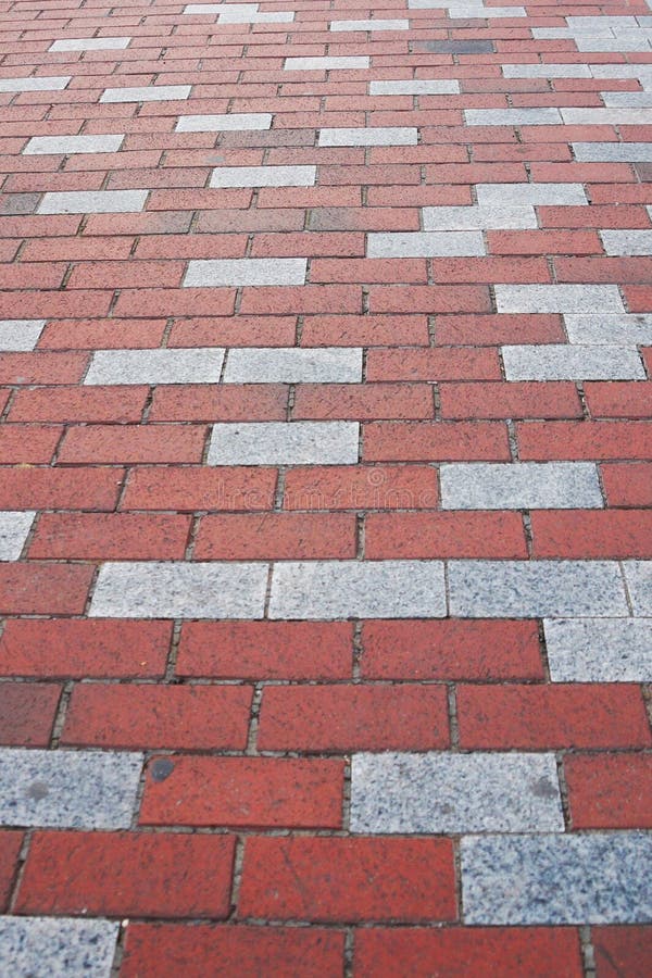 Red and Gray Paving Slabs in Perspective Stock Photo - Image of ...