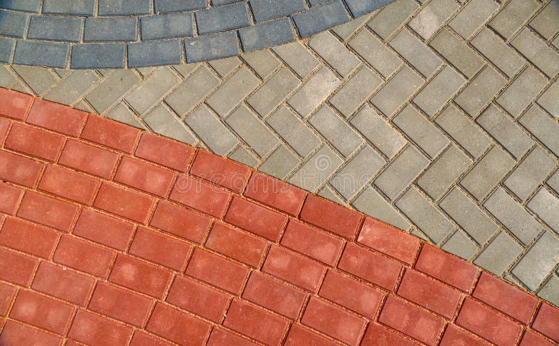 Red and Gray Paving Tiles for Background or Texture Stock Image - Image ...