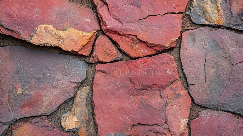 Red and Gray Stone Wall Texture Background Stock Illustration ...