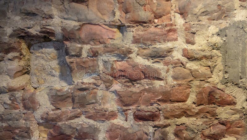 Red and Gray Stone Wall, Texture Background. Stock Photo - Image of ...