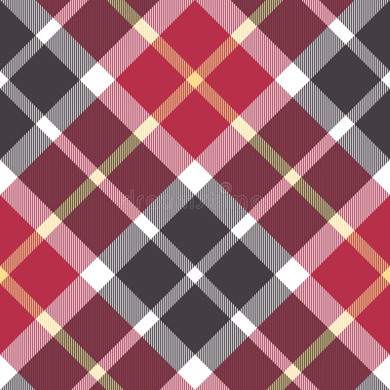 Gray Red Diagonal Check Fabric Texture Seamless Pattern Stock Vector ...