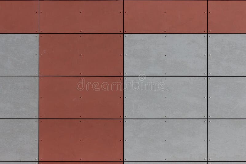 Red and Gray Tiled Wall Featuring Uniform Rectangle Cement Panels Stock ...