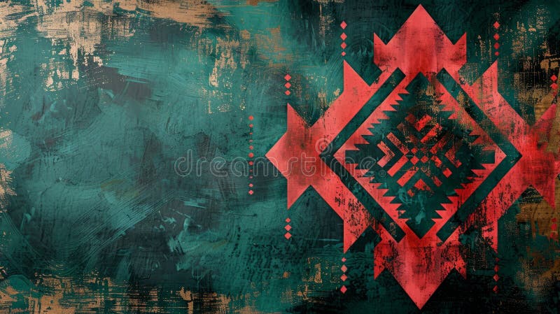 Aztec Design with Ink Grunge Print Stock Image - Image of texture ...