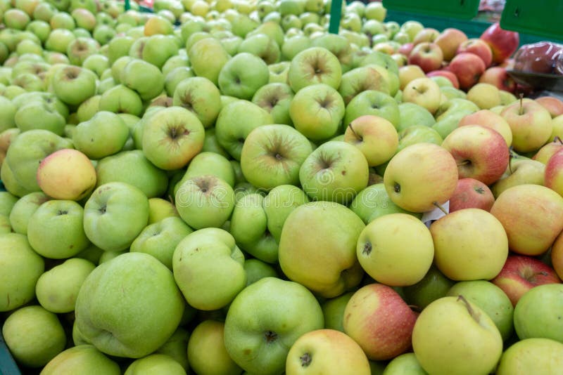Red and Green Apple Fruits in a Supermarket Stock Photo - Image of ...