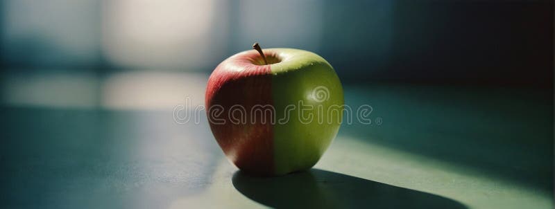 A Red and Green Apple in Soft Light Stock Illustration - Illustration ...