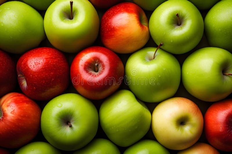 Red and Green Apples. Generative AI Stock Illustration - Illustration ...