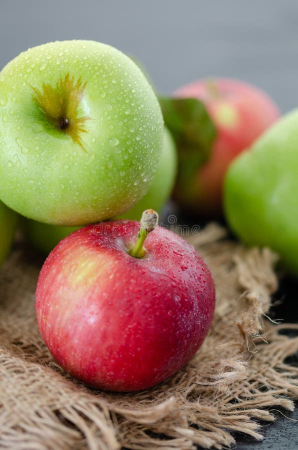 Red and green apples stock image. Image of countryside - 155119495