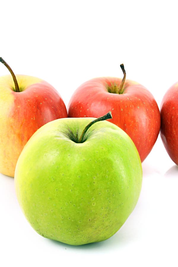 Red and Green Apples Isolated Stock Image - Image of closeup, apple ...