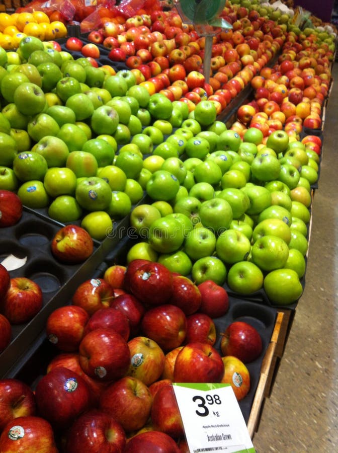 Red green apples editorial photo. Image of supermarket - 53255946