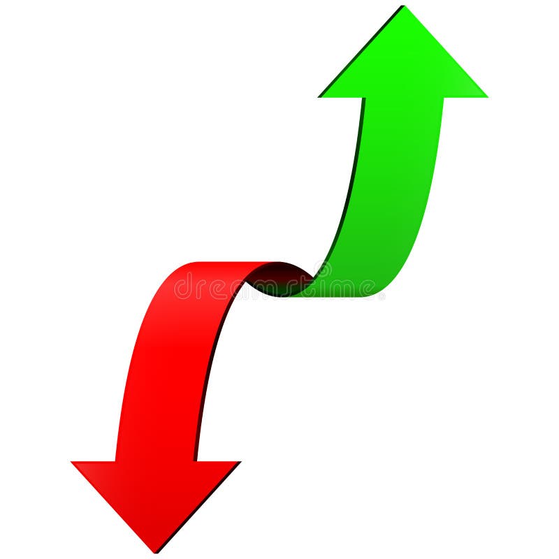 Red and Green Arrow. Up and Down Stock Vector - Illustration of ...