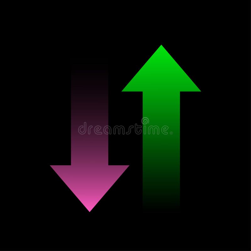 Red Green Arrows Black Background. 3d Arrows. Black Background. Vector ...