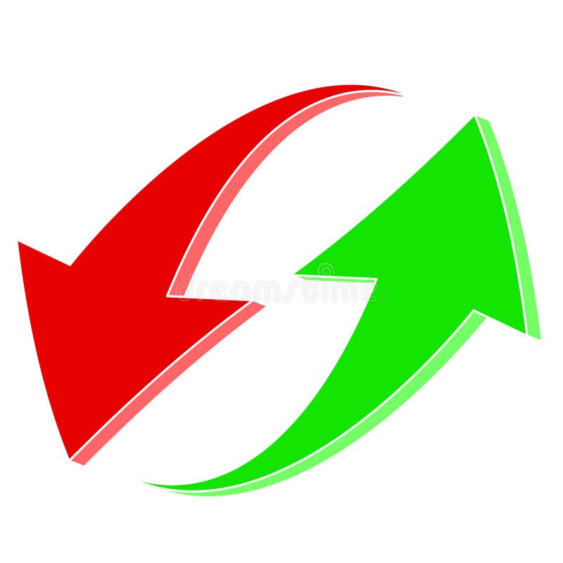 Red and Green Arrows in Circular Motion Stock Vector - Illustration of ...