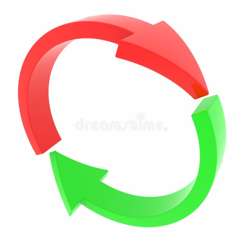 Red and Green Arrows. Cycle Stock Illustration - Illustration of round ...