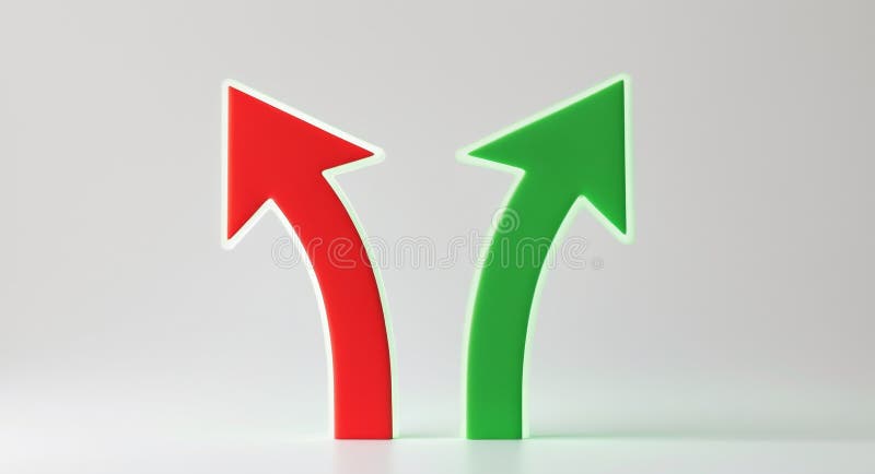 Red and Green Arrows Pointing Upwards Progress and Growth Success Stock ...