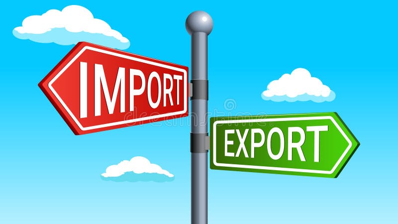 Red Green Arrows Sign Import Export Vector Stock Vector - Illustration ...