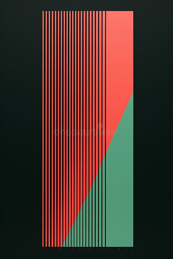 A Red Green and Black Poster with Vertical Lines Stock Illustration ...