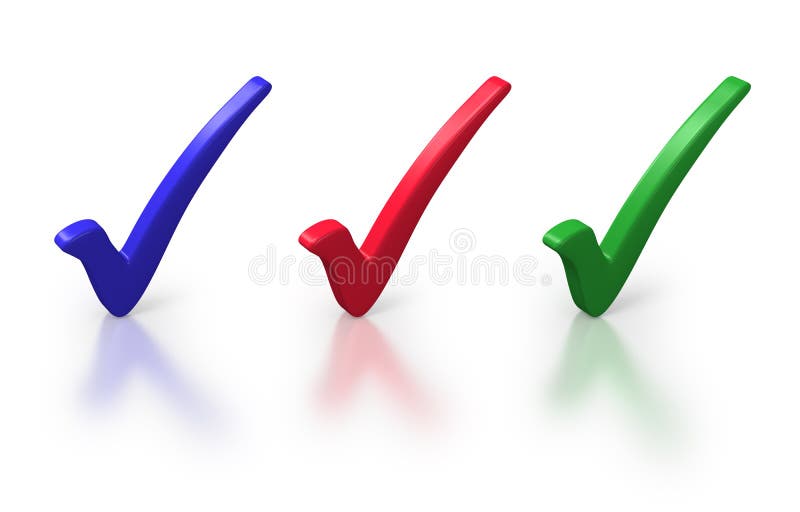 Red, Green and Blue Check Marks Stock Illustration - Illustration of ...