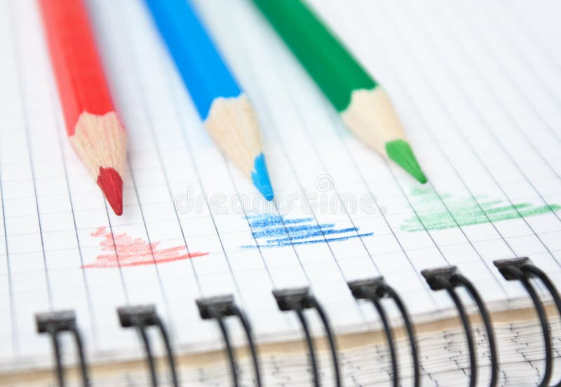 Red, Green, and Blue Pencil Stock Photo - Image of green, drawing ...