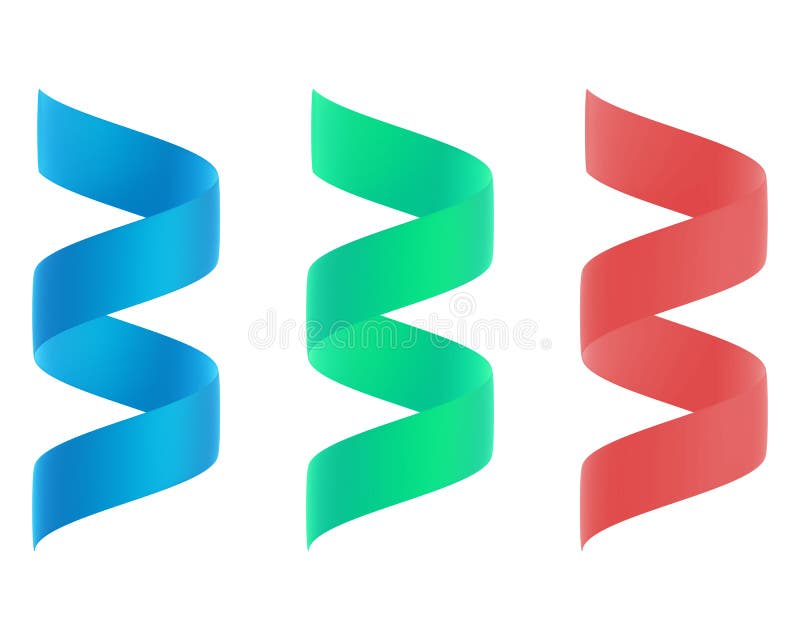 Red green and blue ribbons stock illustration. Illustration of draft ...