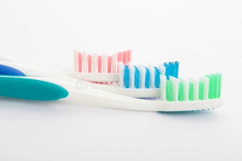 Red, Green and Blue Toothbrush Stock Photo - Image of plastic, object ...
