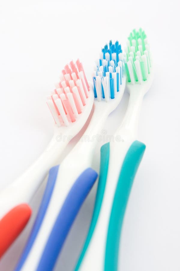 Red, Green and Blue Toothbrush Stock Photo - Image of hygiene, dental ...