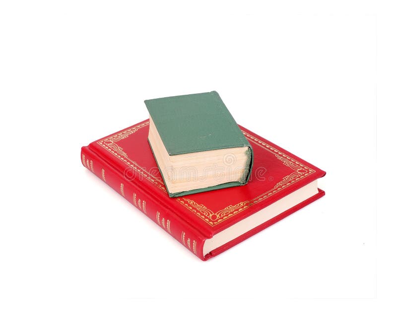 Red and Green Books Isolated on a White Background Stock Image - Image ...