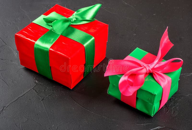 Two gift boxes stock image. Image of satin, package - 136009195