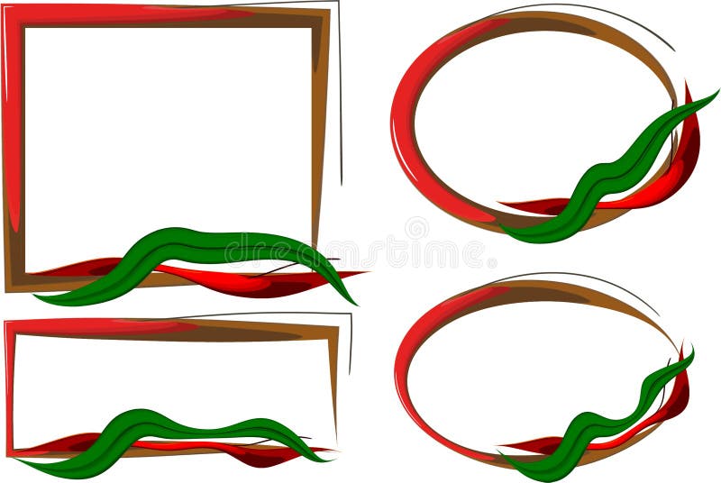 Red Green Brown Colored Abstract Decorative Art Frames Collection Stock ...