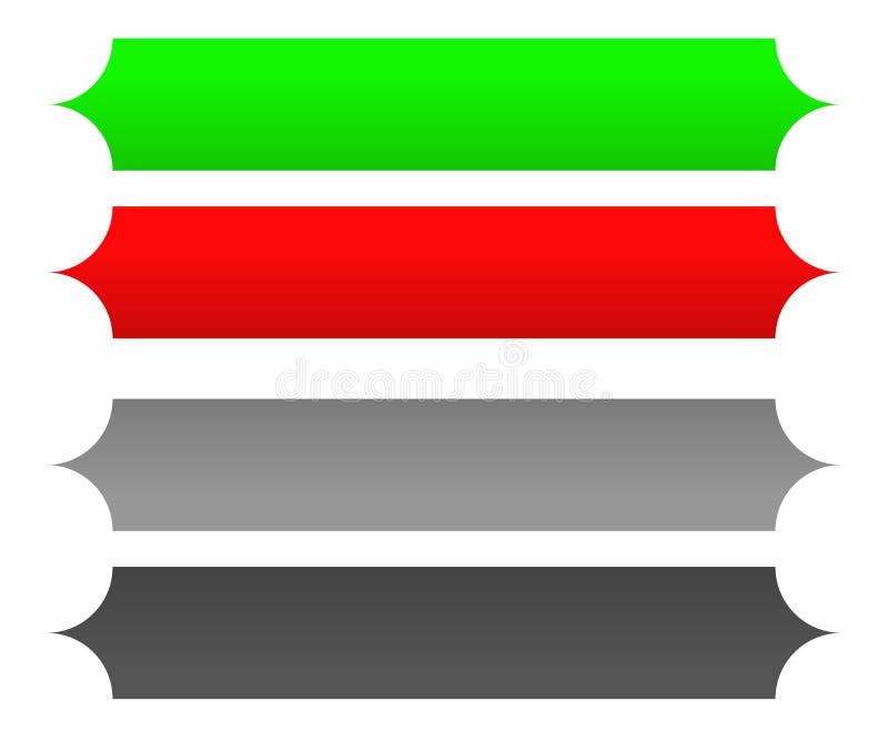 Red and Green Button / Banner / Tag Set with Disabled Versions Stock ...