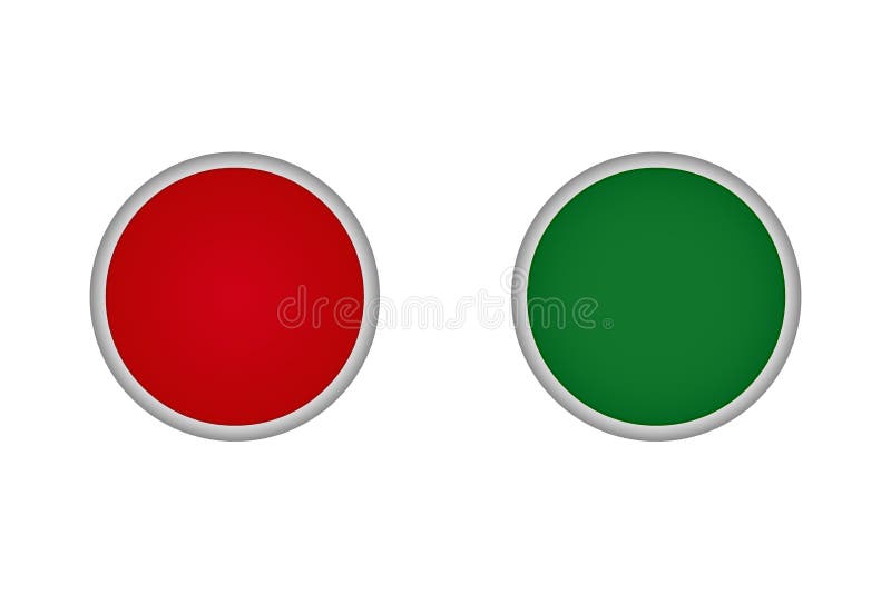 Red and Green Button. Button Set Stock Vector - Illustration of empty ...