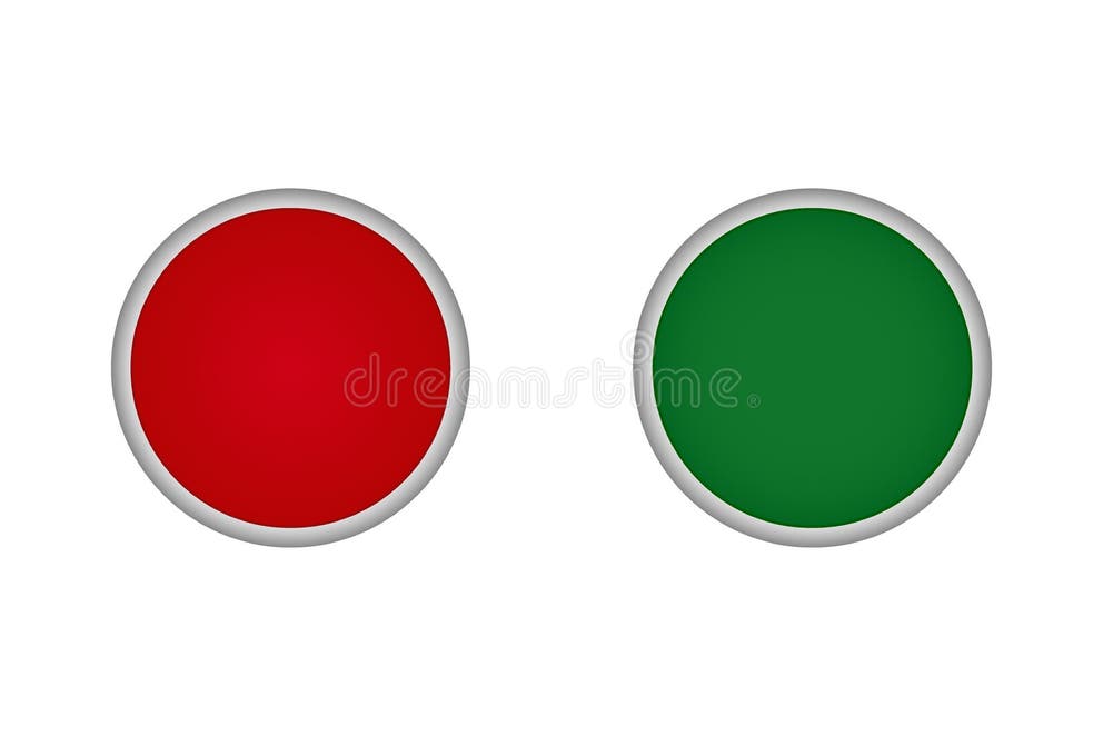 Red and Green Button. Button Set Stock Vector - Illustration of empty ...