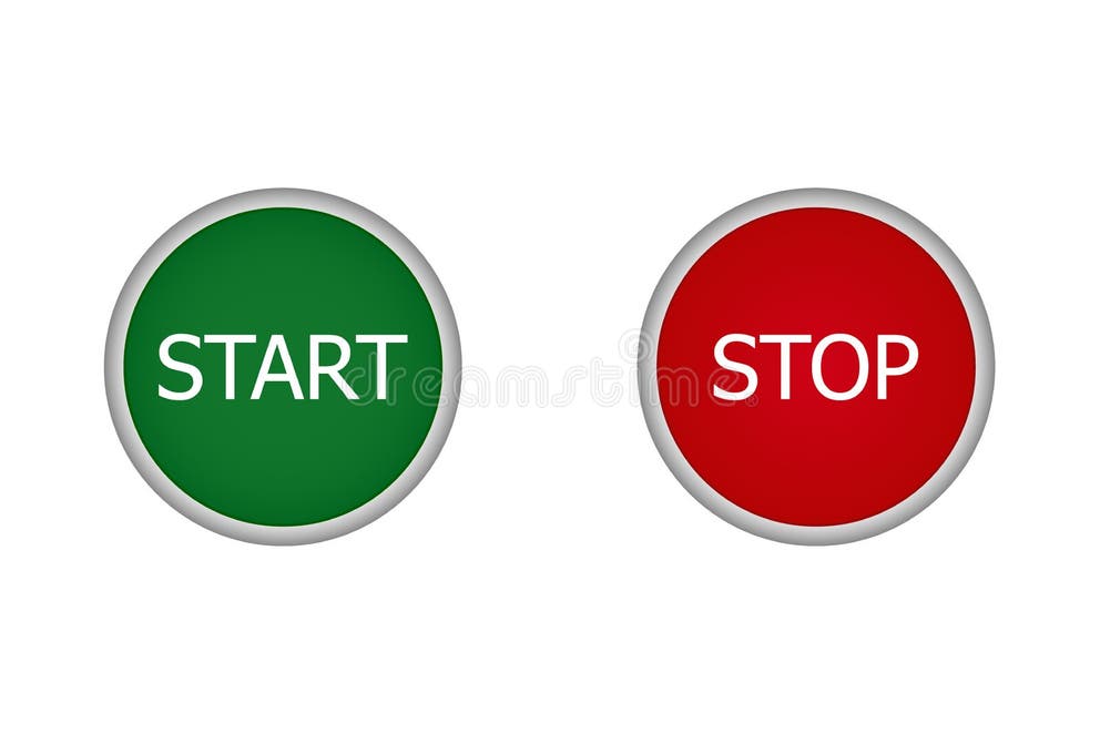 Red and Green Button. Start and Stop Button Set Stock Vector ...