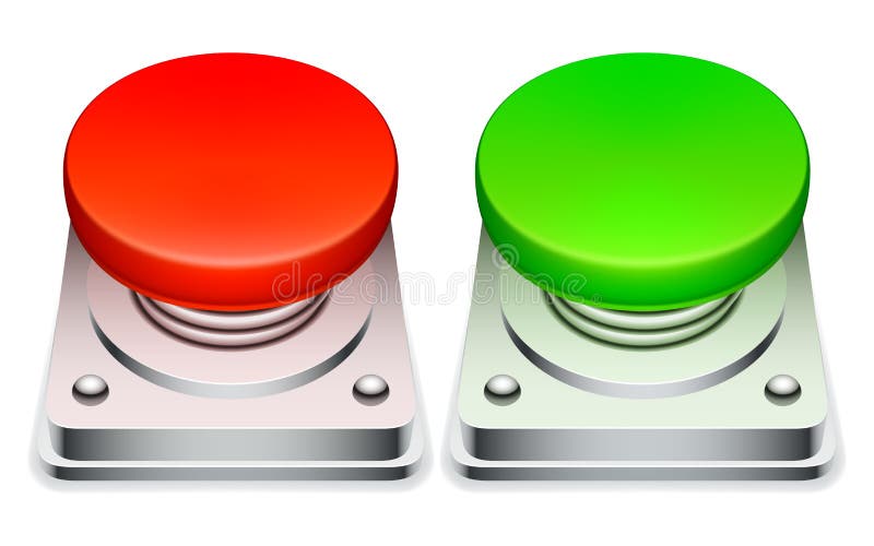 Red and green buttons. stock vector. Illustration of control - 28214934